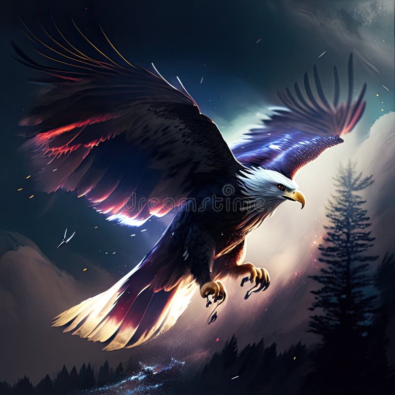 Bald Eagle Hugging Heart Eagle with a Heart in His Hands. 3D ...