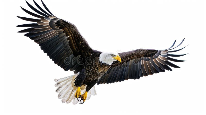 Atac Cu Vulturul Pleșuv. Vulturul Chel Aterizează Pe Fond Alb. Ai ...