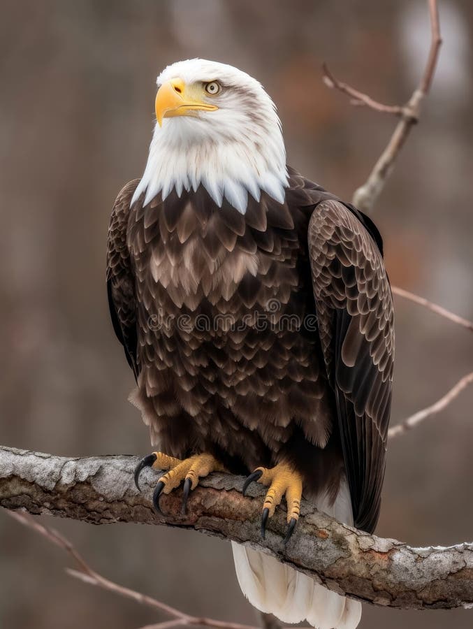 Bald Eagle on a Tree Branch Stock Image - Image of raptor, large: 278421955