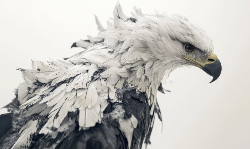 A Bald Eagle with White Feathers and Black Feathers Stock Image - Image ...