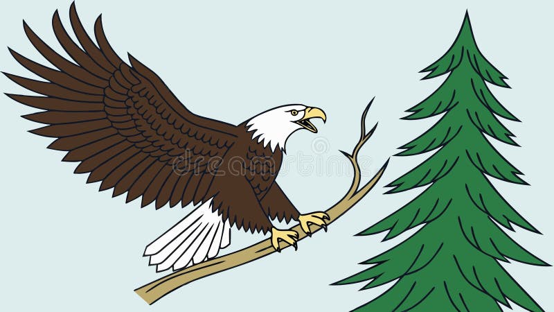 Eagle Illustration Landing Branch Stock Illustrations – 95 Eagle ...
