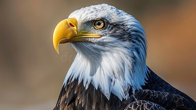 A Bald Eagle with a Yellow Beak and Yellow Eyes Stock Image - Image of ...