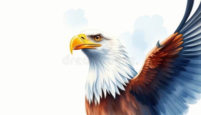 A Bald Eagle with a Yellow Beak and Orange Feathers Stock Photo - Image ...
