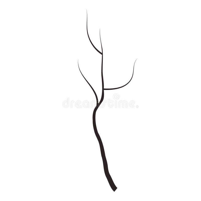 Bald Handdraw Tree Vector Illustration Element for Game Design. Winter ...