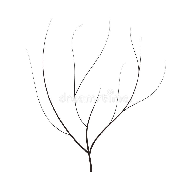 Bald Handdraw Tree Vector Illustration Element for Game Design. Winter ...