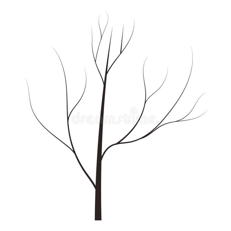 Bald Handdraw Tree Vector Illustration Element for Game Design. Winter ...