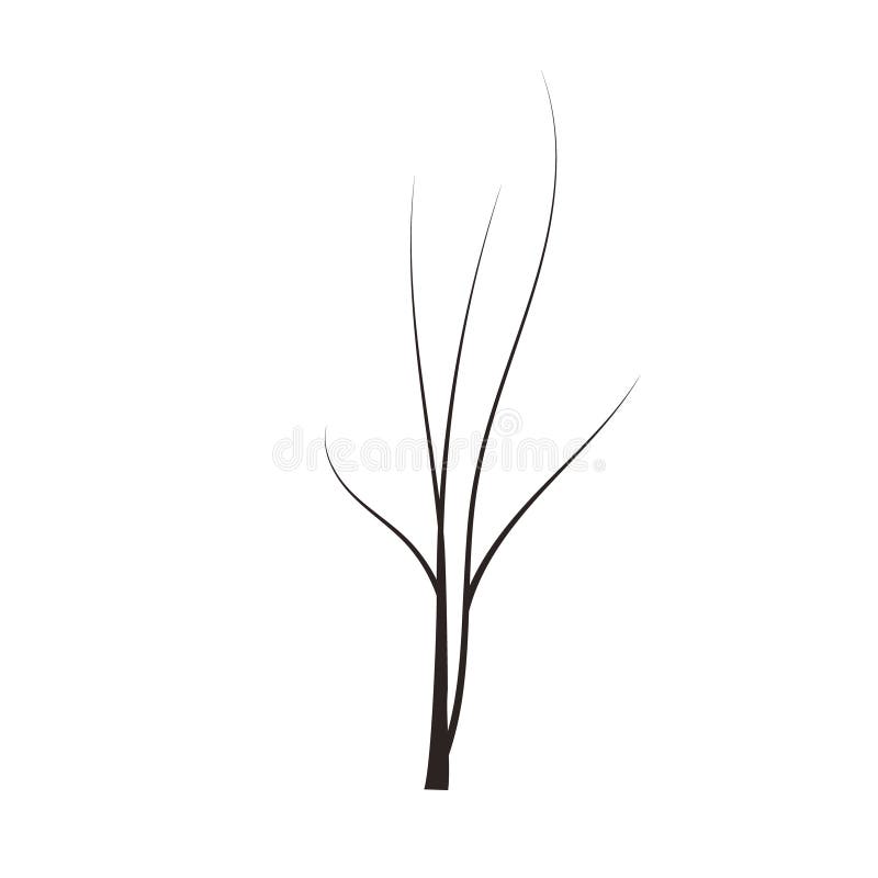 Bald Handdraw Tree Vector Illustration Element for Game Design. Winter ...