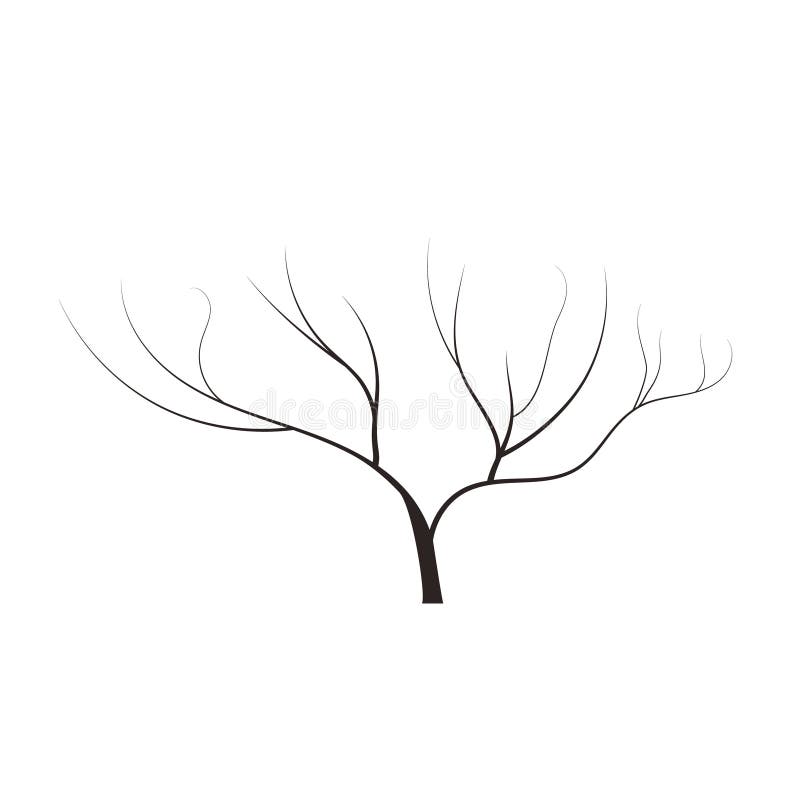 Bald Handdraw Tree Vector Illustration Element for Game Design. Winter ...