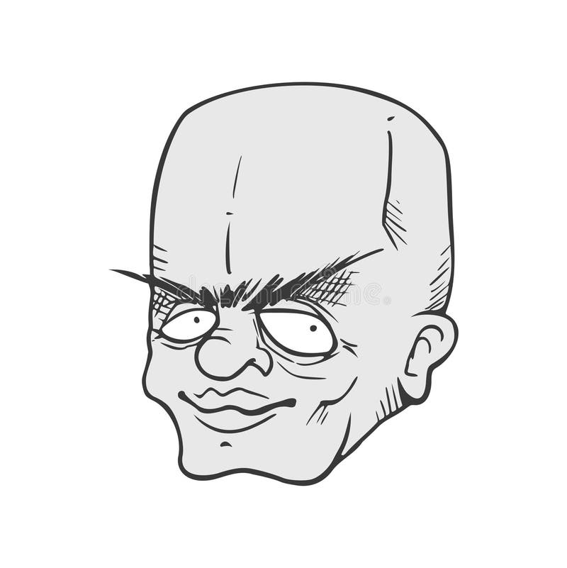 Bald head draw stock vector. Illustration of style, fashion - 303201771