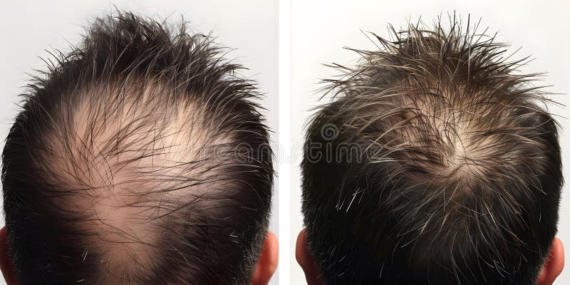 Bald Head Male Photo before and after Stock Image - Image of area ...
