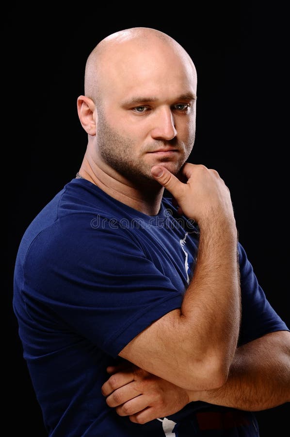 Bald man in nature stock image. Image of mature, horizontal - 18868071