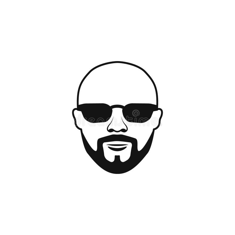 Bald Man With A Beard Icon Vector Illustration Stock Vector