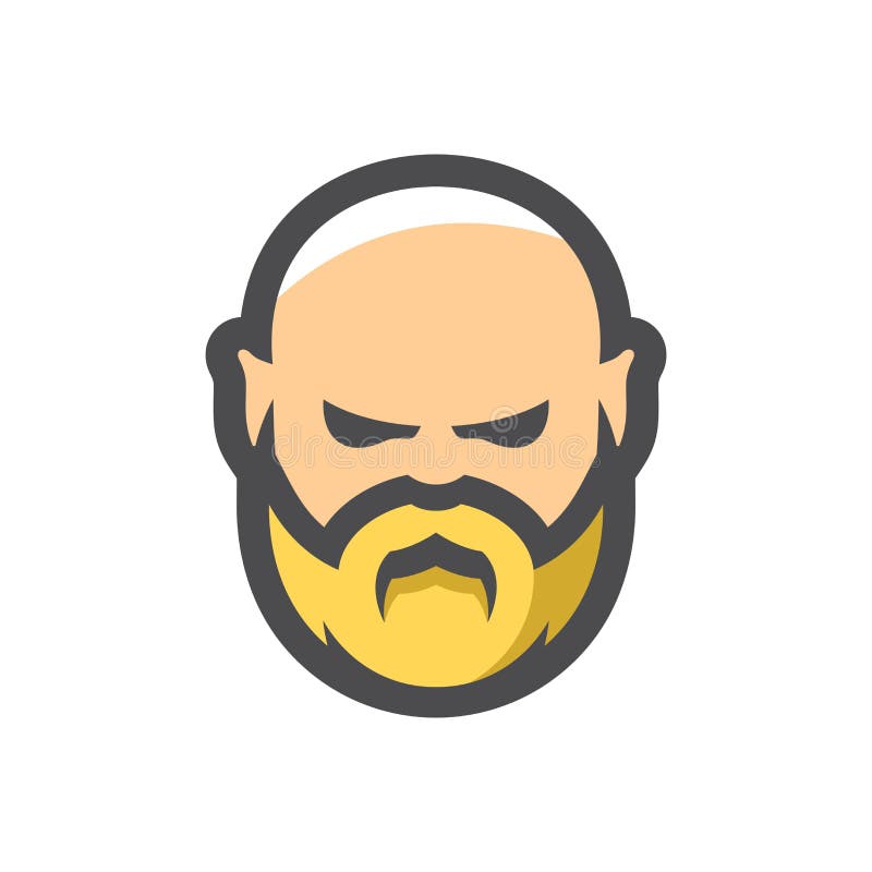 Bald Man with Beard Vector Cartoon Illustration Stock Vector ...