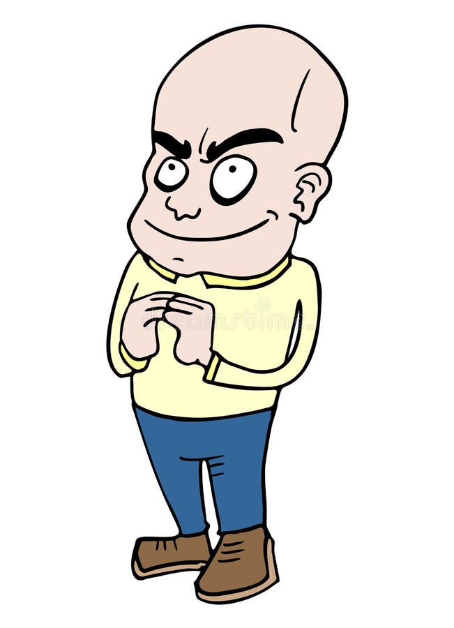 Bald man draw stock vector. Illustration of funny, plan - 64437406