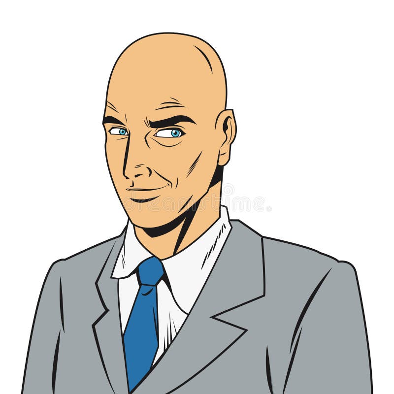 Bald Man with Jacket and Tie Stock Illustration - Illustration of style ...