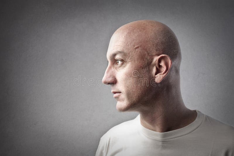 Bald man profile stock image. Image of face, caucasian - 38109851