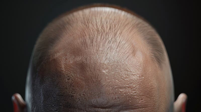 A Bald Man S Head with a Bald Spot on the Top of His Head Stock ...