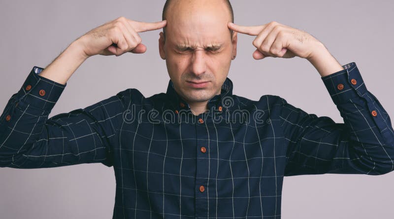 Bald Man Thinks Intensely Stock Photos - Free & Royalty-Free Stock ...