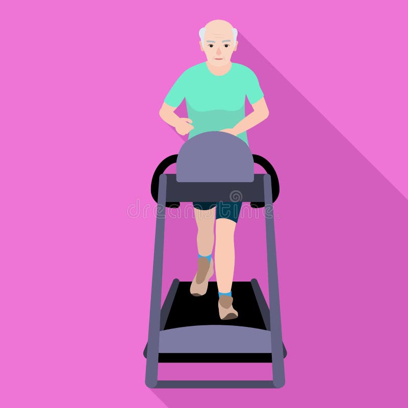 Bald Old Man Treadmill Icon, Flat Style Stock Vector - Illustration of ... Bald Old Man Treadmill Icon, Flat Style Stock Vector - Illustration of ...