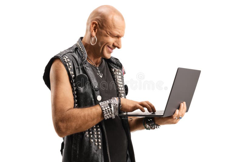 Excited Punk Rocker Making Rock Gesture Stock Image - Image of punk ...
