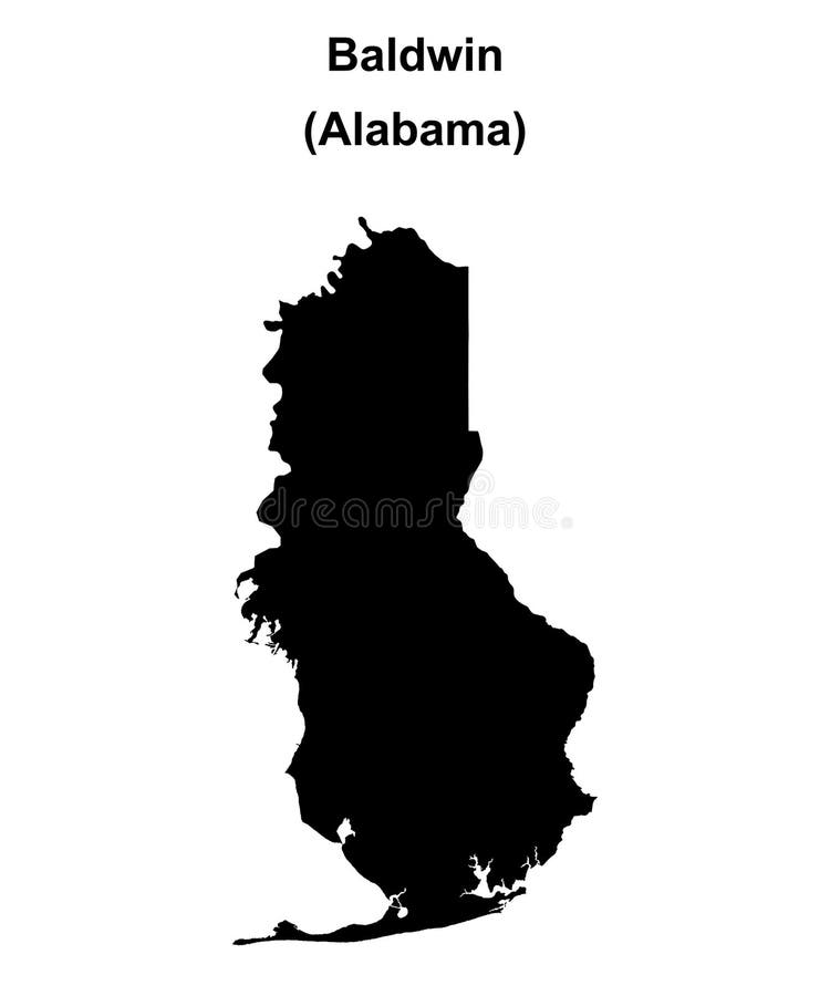 Baldwin outline map stock vector. Illustration of area - 357879561
