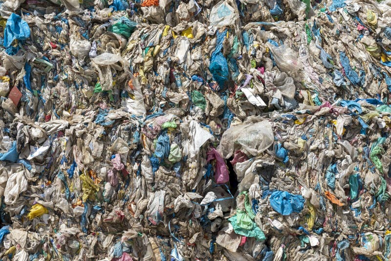 Bale of Secondary Raw Materials Stock Photo - Image of nylon, plastic ...