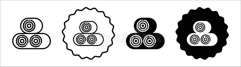 Bale Vector Icon Set Collection. Bale Outline Flat Icon Stock Vector ...