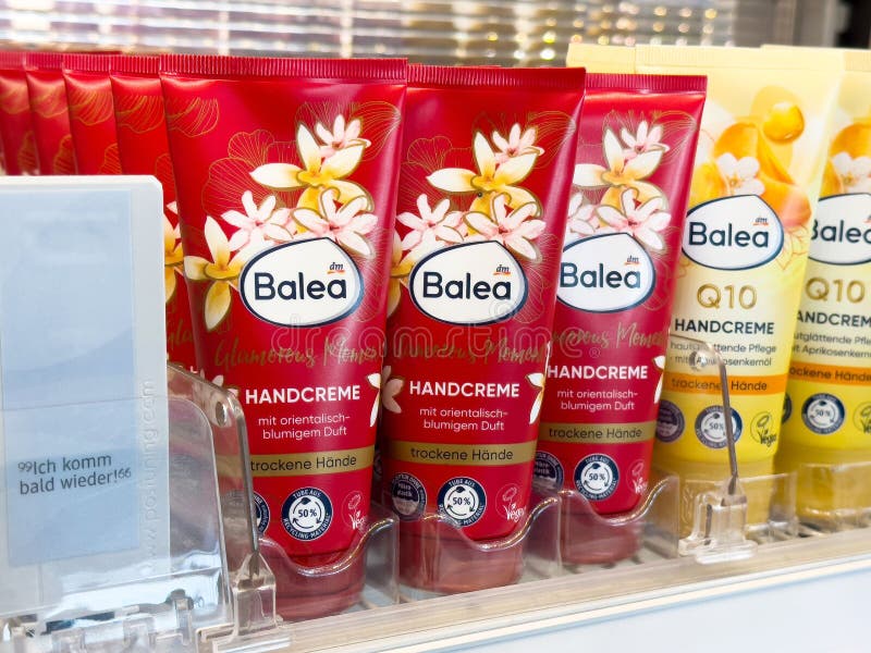 Balea Hand Creams Display with Floral and Q10 Variants Editorial Photo ...