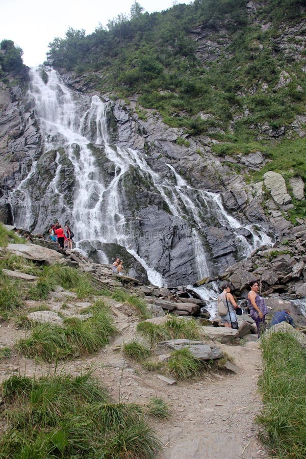 Balea Waterfall in Fagaras Mountains,Transylvania, Romania Stock Photo ...