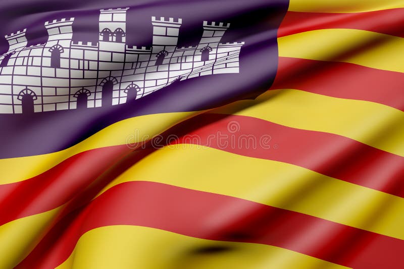 Baleares flag stock illustration. Illustration of insignia - 88619279
