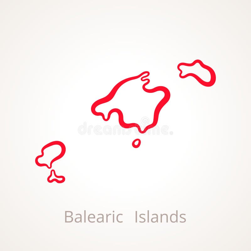 Balearic Islands - Outline Map Stock Vector - Illustration of islands ...