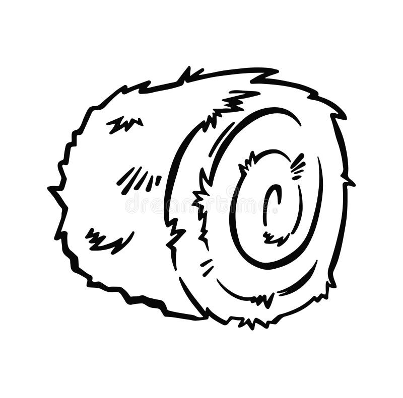 Baled Hay Line Outline Symbol. Vector Illustration Stock Vector ...