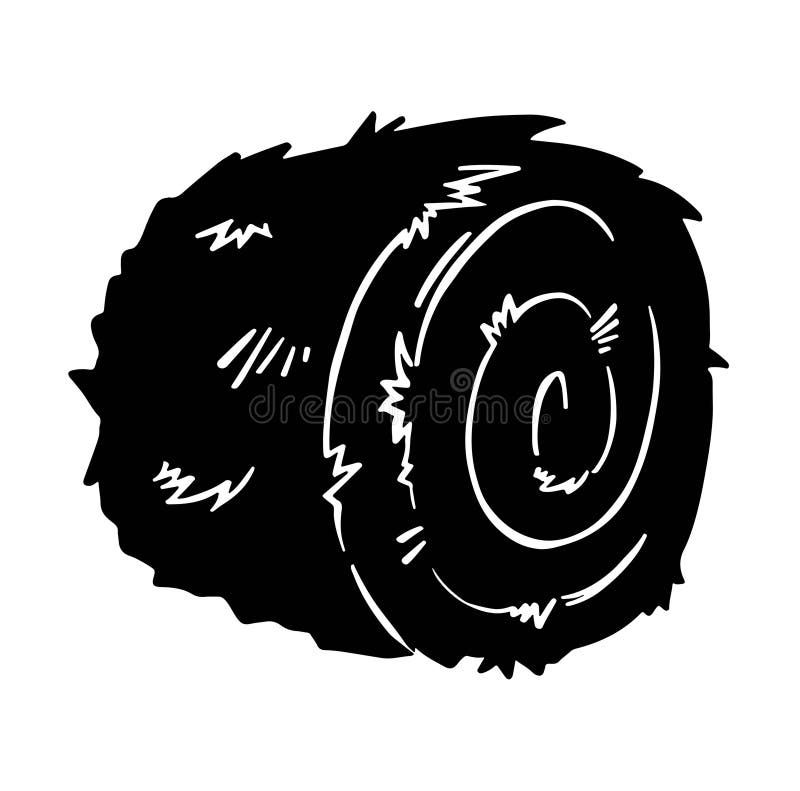 Baled Hay Silhouette Symbol. Vector Illustration Stock Vector ...