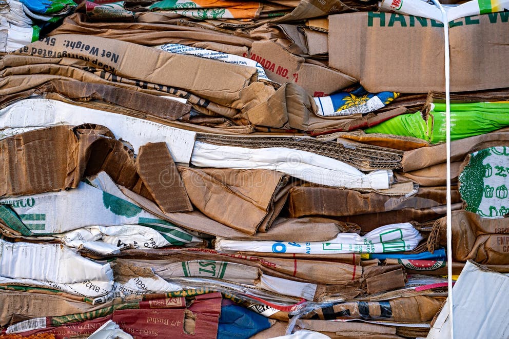 Baled Paper Cardboard for Recycling Editorial Stock Image - Image of ...