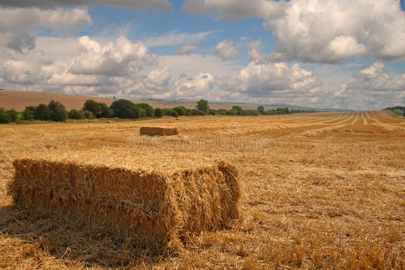 Balen Van Stro in Een Engels Landschap Stock Foto - Image of luiing ...