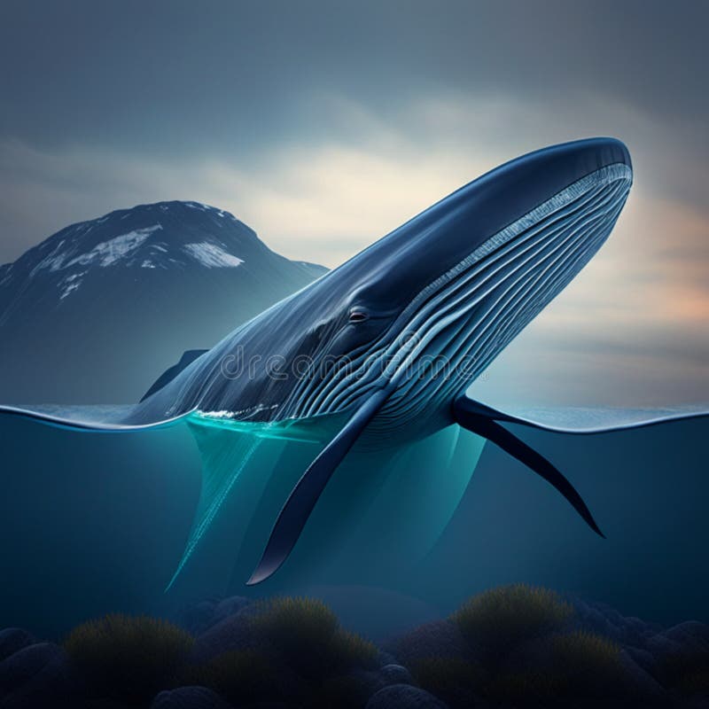 Balena Megattera Che Nuota Nell'oceano 3d Illustrano L'aria Generativa ... Balena Megattera Che Nuota Nell'oceano 3d Illustrano L'aria Generativa ...