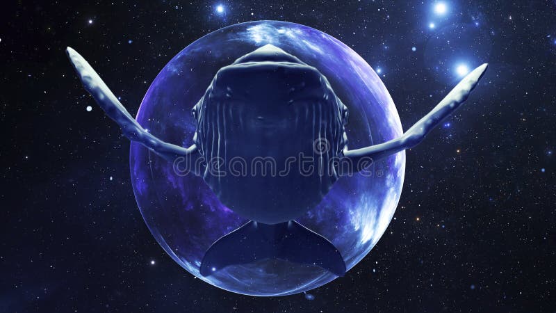 Balena Megattera Nuota Nello Spazio Tra Le Stelle Sullo Sfondo Del ... Balena Megattera Nuota Nello Spazio Tra Le Stelle Sullo Sfondo Del ...