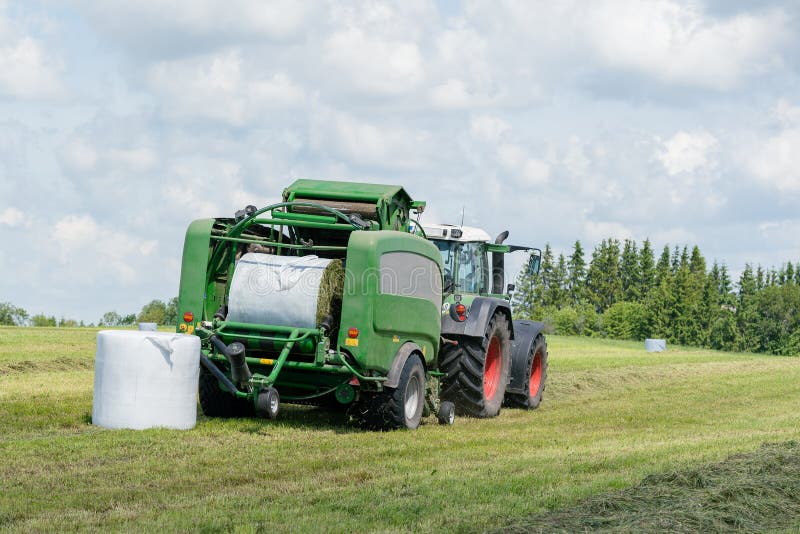 Baler wrapper stock image. Image of baler, animal, farming - 249545649