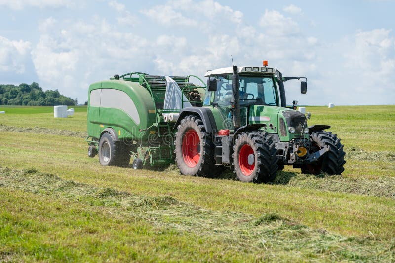 Baler wrapper stock image. Image of farm, harvesting - 249480215