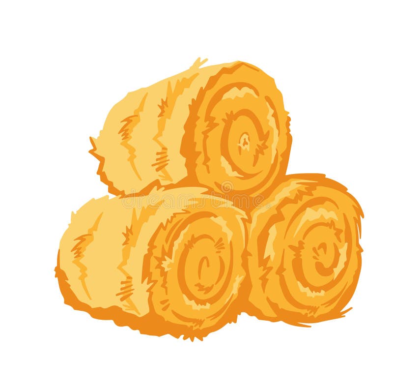 Bales of Hay Colored Cartoon Symbol. Vector Illustration Stock Vector ...