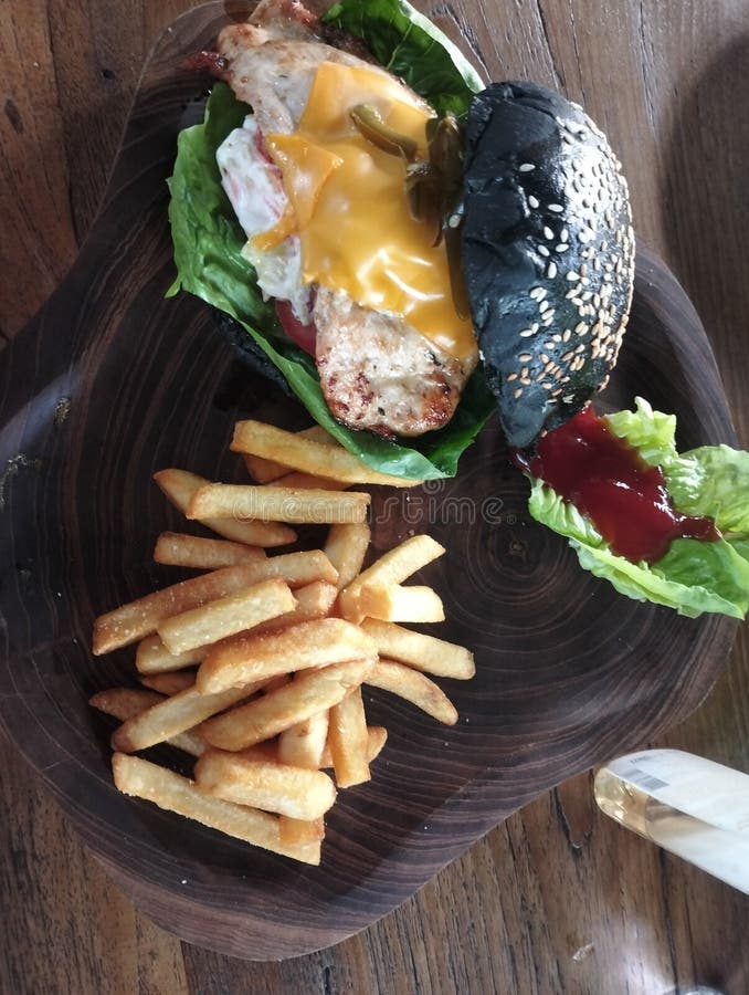 Bali black burger stock image. Image of vegetable, dish - 266534515