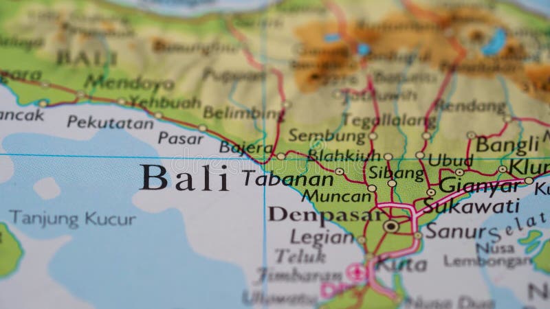 Bali Highlighted on a World Map 4K Stock Footage - Video of compass ...