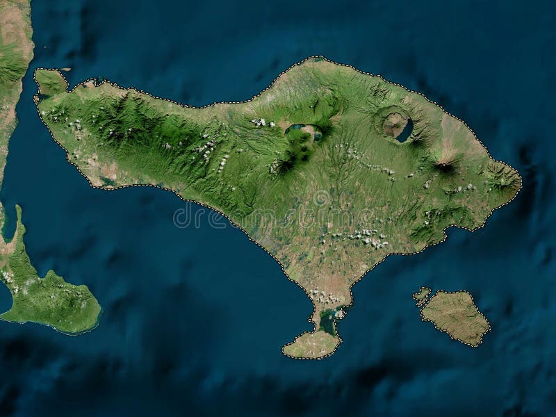 Bali, Indonesia. High-res Satellite. No Legend Stock Illustration ...