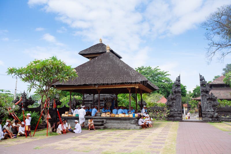 Bali, Indonesia-Nov 08, 2012: Balinese Pray Inside the Temple in Bali ...