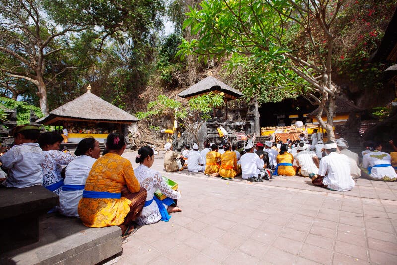 Bali, Indonesia-Nov 08, 2012: Balinese Pray Inside the Temple in Bali ...