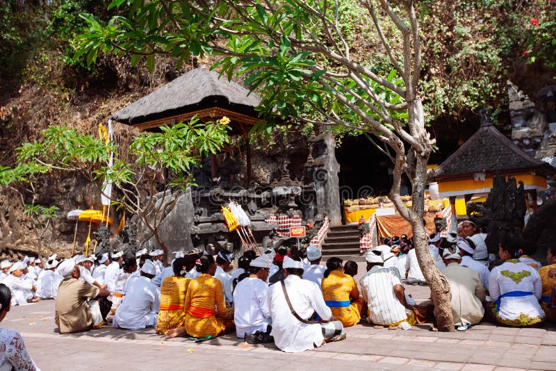 Bali, Indonesia-Nov 08, 2012: Balinese Pray Inside the Temple in Bali ...
