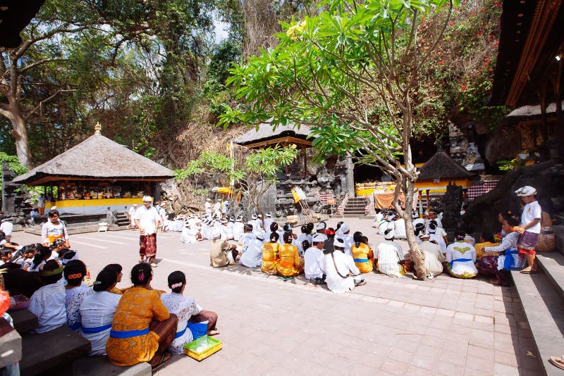 Bali, Indonesia-Nov 08, 2012: Balinese Pray Inside the Temple in Bali ...