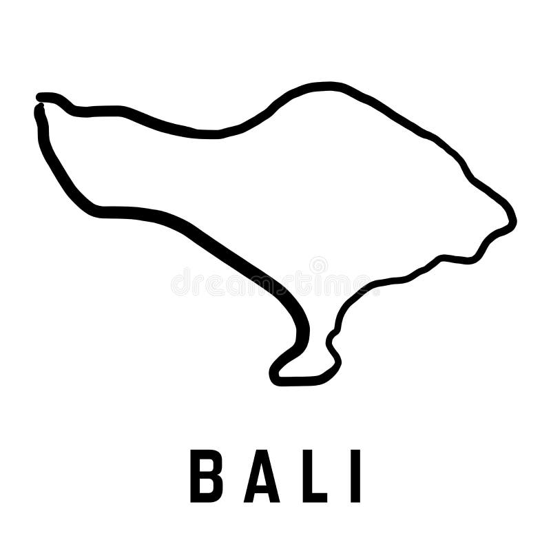 Bali Island Simple Outline Vector Map Stock Vector - Illustration of ...