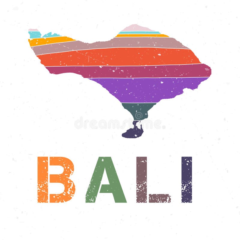 Bali map design. stock vector. Illustration of distress - 264189680