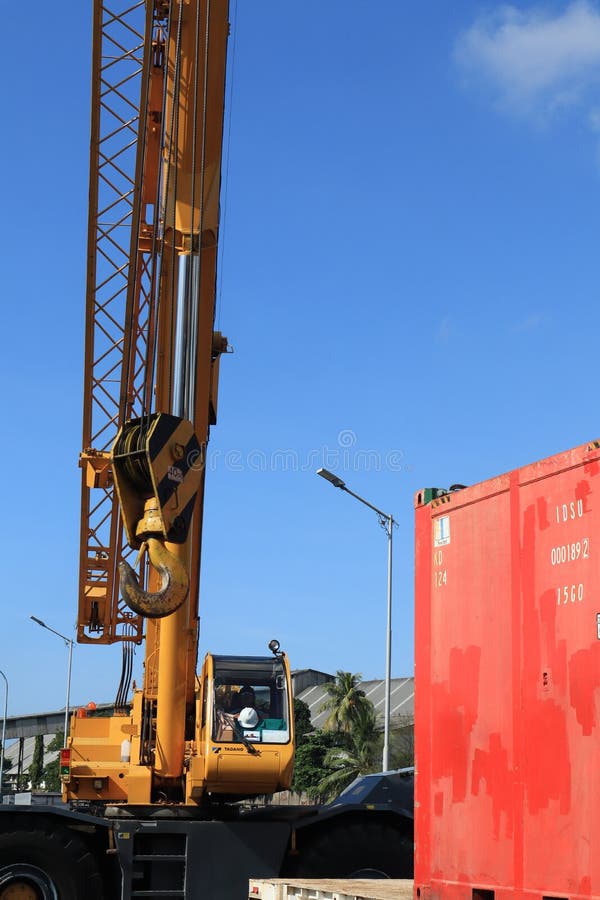 Bali, May 2022. Cargo Operation at Port Using Crane Editorial Image ...